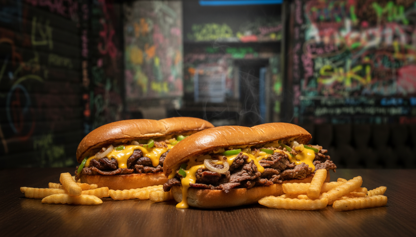 Lily Burger – Philly Cheesesteak Sandwich mit Beilagen – Berlin